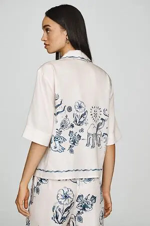 Scotch & Soda Prted Short-sleeve Camp Shirt Top