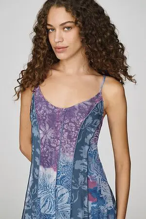 PILCRO Mesh Seamed Midi Dress