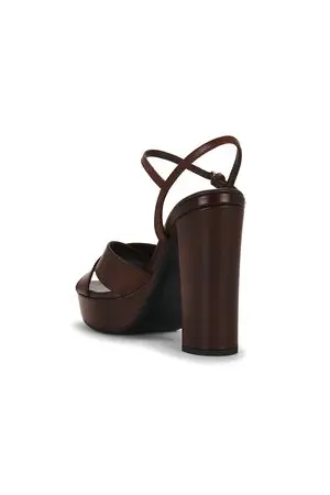 Miu Miu Plateau Sandal In Brown