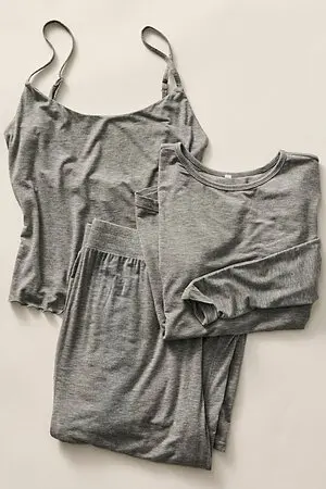 Free People Soft Company Lounge Pants - Medium Heather Grey