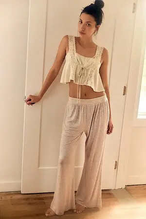 Free People Soft Company Lounge Pants - Oatmeal Heather