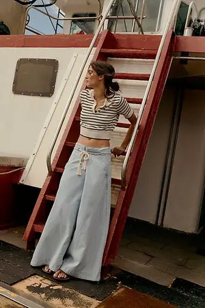 Free People We The Free Harbor Wrap Wide Leg Jeans