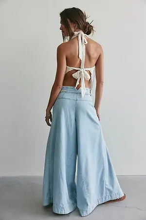 Free People We The Free Harbor Wrap Wide Leg Jeans