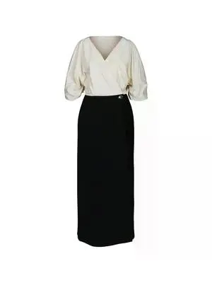 Staud Two-tone Wrap-style Dress
