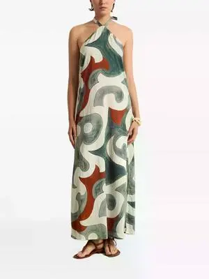 Mare Di Latte Maxi Katia Rodeo Halterneck Dress