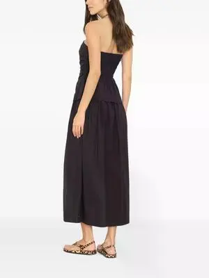 Xirena Midi Ciara Strapless Ruched Dress - Black