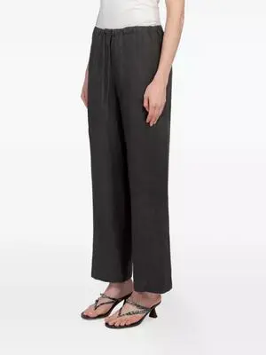 AMOMENTO Drawstring Linen Trousers