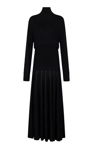 Rabanne Wool-silk Maxi Dress - Black