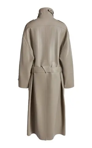 Victoria Beckham Paneled Lamb Leather Trench Coat