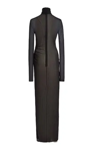 Victoria Beckham Long Sleeve Layered Maxi Dress - Black