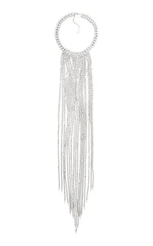 Rabanne Crystal Pendant Necklace - Silver