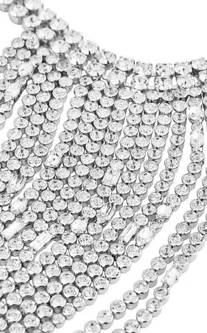 Rabanne Crystal Pendant Necklace - Silver