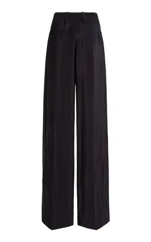 Victoria Beckham Pleated Mid-rise Straight-leg Trousers