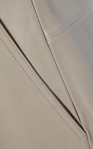 Victoria Beckham Lamb Leather Wrap Midi Skirt - Light Grey