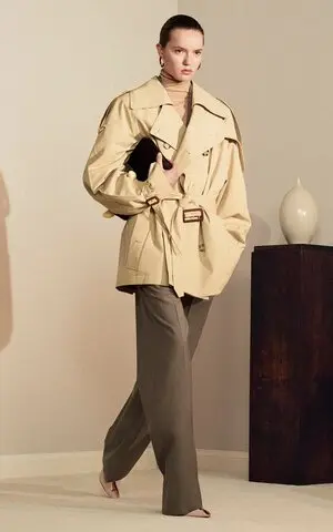 Victoria Beckham Short Cotton Trench Coat