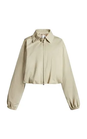 Victoria Beckham Paneled Cotton Bomber Jacket - Tan
