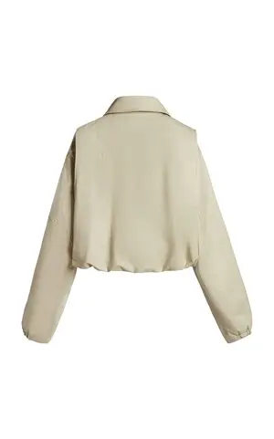 Victoria Beckham Paneled Cotton Bomber Jacket - Tan
