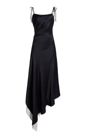 Victoria Beckham Asymmetrical Draped Midi Dress - Navy