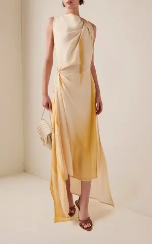 Victoria Beckham Twist-detailed Silk Midi Dress