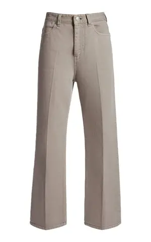 Victoria Beckham Berenice Mid-rise Straight-leg Cropped Jeans - Light Grey