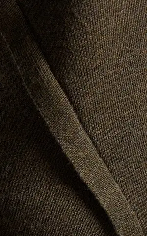 Victoria Beckham Cropped Stretch-merino Wool Cardigan - Olive