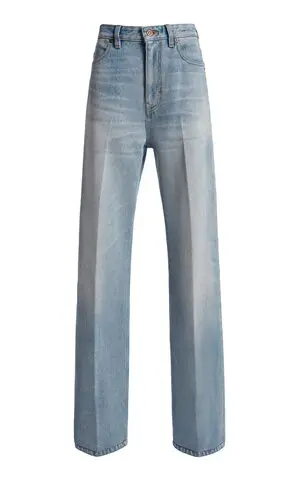 Victoria Beckham Berenice Mid-rise Straight-leg Jeans - Light Blue