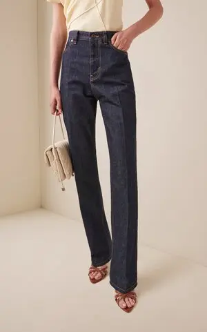 Victoria Beckham Berenice Mid-rise Straight-leg Jeans - Medium Wash