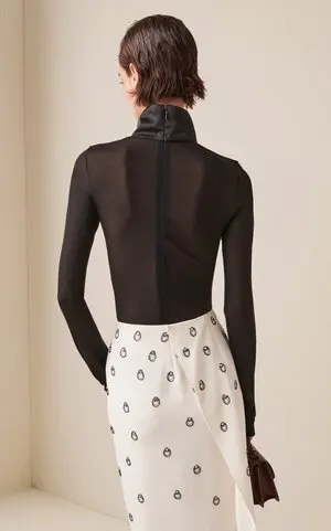 Victoria Beckham Long Sleeve Sheer Top