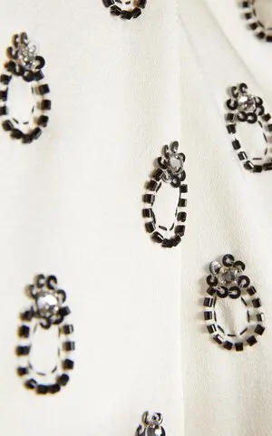 Victoria Beckham Embroidered Halter Neck Maxi Dress