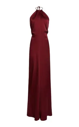 Victoria Beckham Halter Neck Maxi Dress - Red