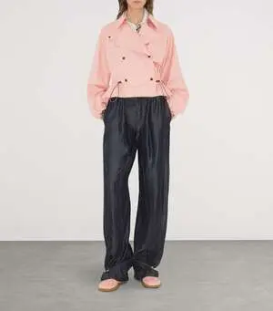 Burberry Gabardine Cropped Trench Coat
