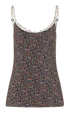 Rabanne Silk Printed Tank Top