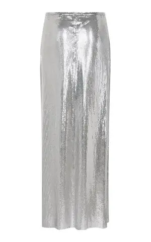 Rabanne Metallic Slit Midi Skirt