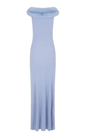 Rabanne Off-the-shoulder Wool-cashmere Knit Maxi Dress