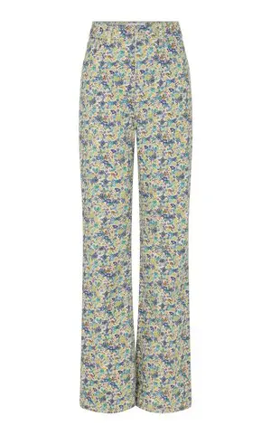 Rabanne Romantic Print Cotton Wide-leg Pants - Multi