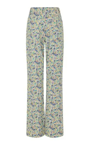 Rabanne Romantic Print Cotton Wide-leg Pants