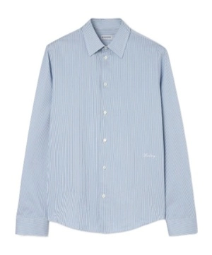 Burberry Striped Logo Embroidered Shirt - Sun-bleached Blue