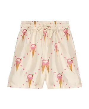 Gucci Ice Cream Print Silk Shorts