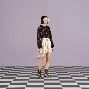 Gucci Ice Cream Print Silk Shorts