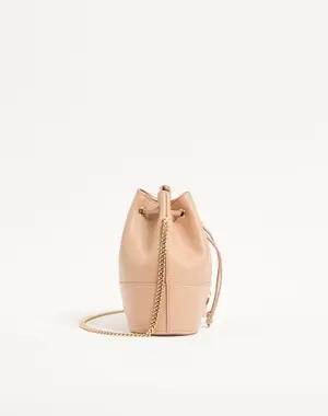 Valentino Garavani Mini Vlogo Signature Bucket Bag In Nappa Leather - Pink