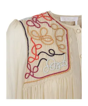 Chloé Embroidered Long-sleeve Blouse