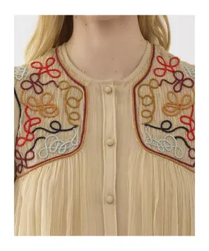Chloé Embroidered Long-sleeve Blouse