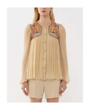 Chloé Embroidery Long-sleeved Blouse