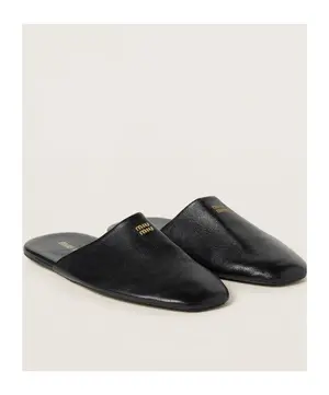 Miu Miu Leather Slippers
