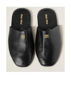Miu Miu Leather Slippers