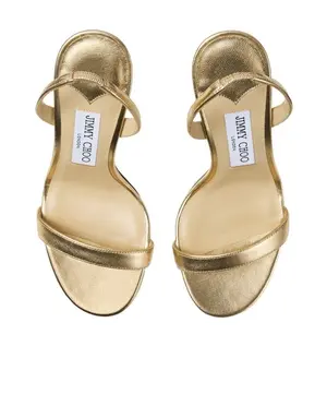 JIMMY CHOO Gold Metallic Nappa Leather Sandals