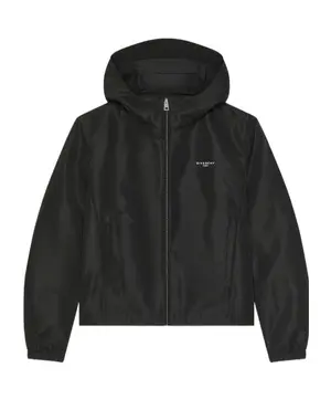 Givenchy Windbreaker In Polyfaille With Archive Print - Black