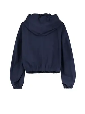Celine Long-sleeved Zip-up Casual Jacket With Drawstring Hood - Black