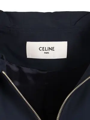 Celine Long-sleeved Zip-up Casual Jacket With Drawstring Hood - Black