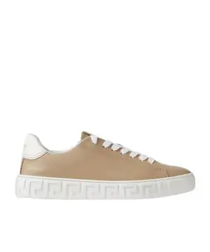 Versace Greca Leather Sneakers - Nude